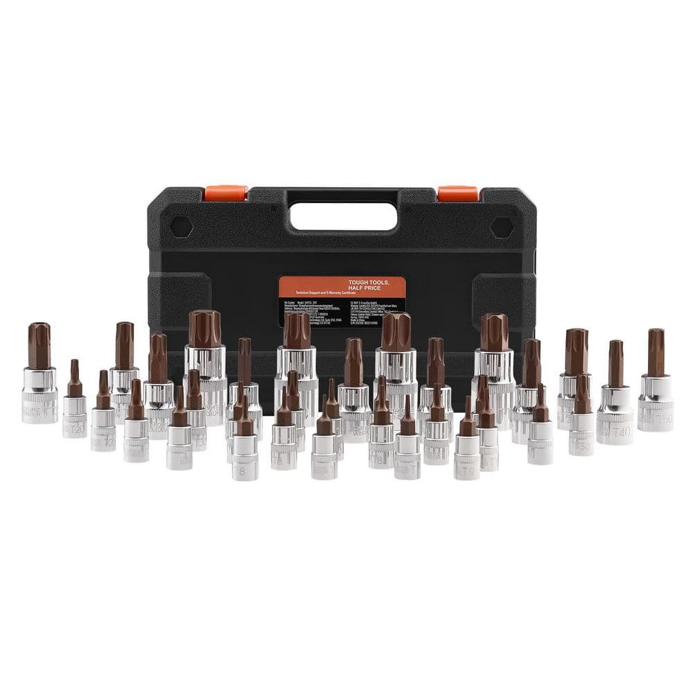 SKYSHALO Torx Bit Socket Set, 34-Piece Solid Star and Tamper Proof T6 ...