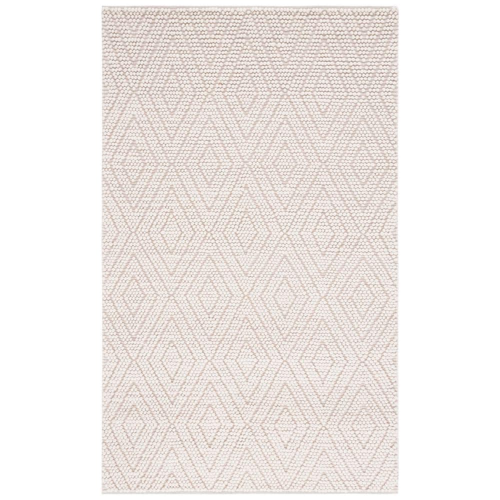 SAFAVIEH Natura 6 ft. x 9 ft. Ivory Diamond High-Low Solid Color Area ...