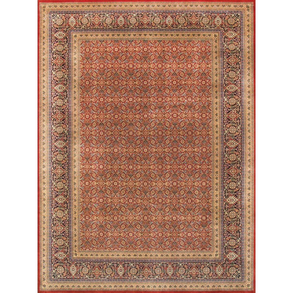 Pasargad Home Tabriz Rust/Navy 3 ft. x 6 ft. Oriental Lamb's Wool ...