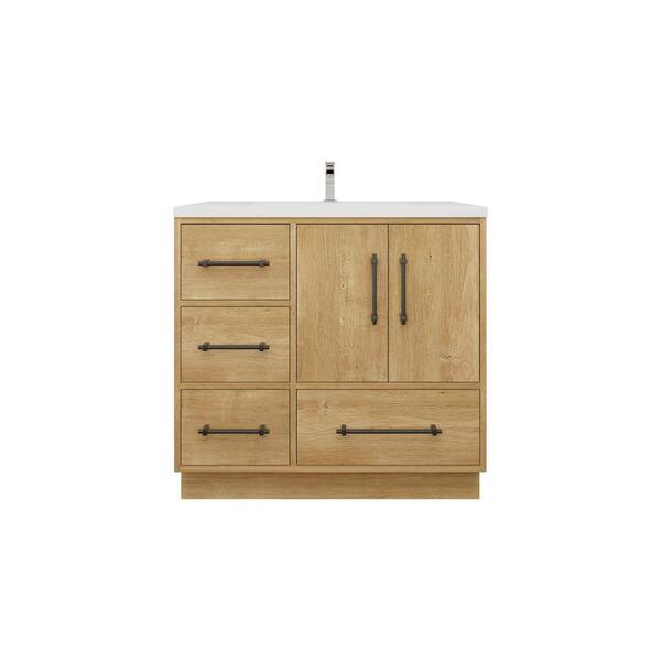 BV Better Vanity Victoria 36 in. W x 20 in. D x 35 in. H Single Sink ...