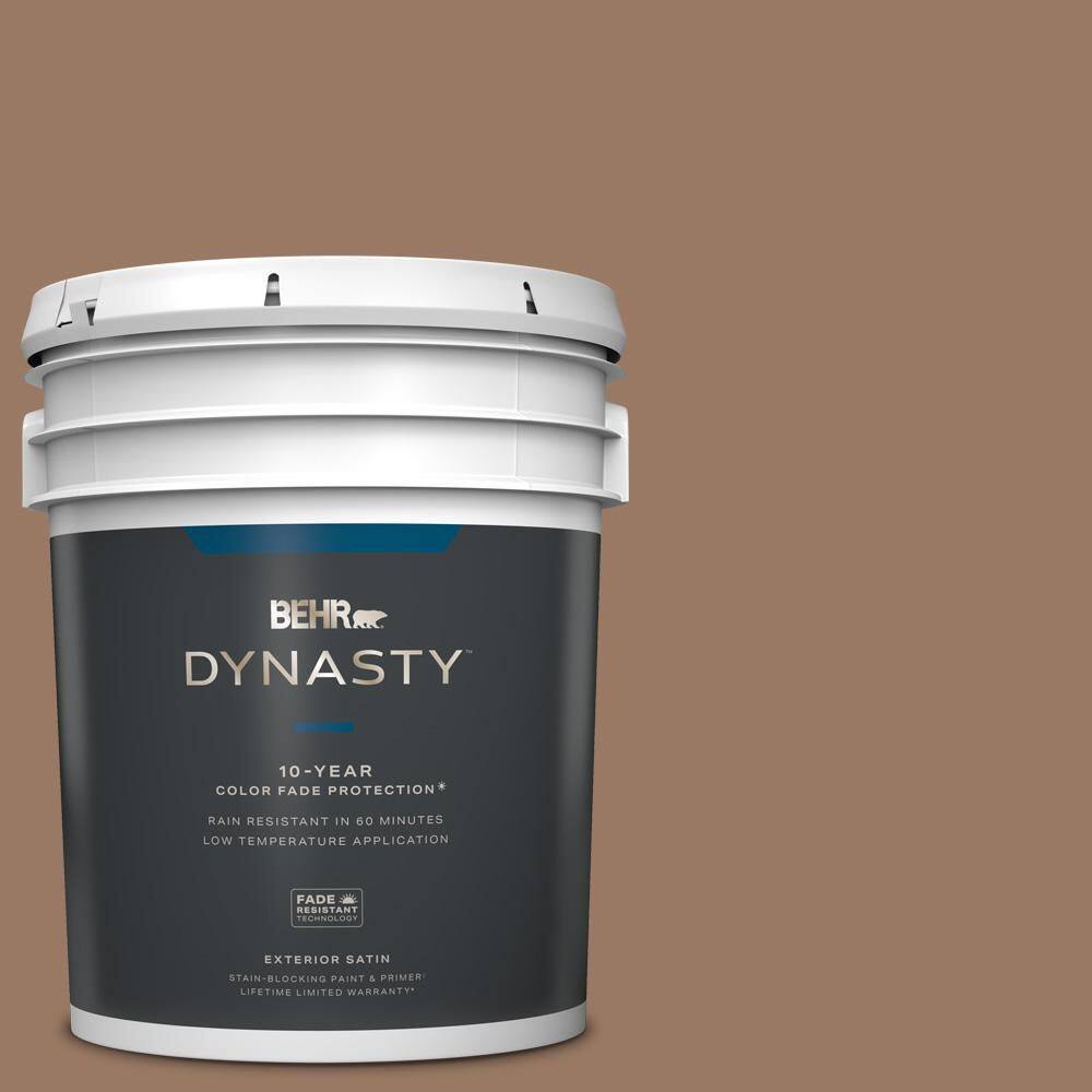 BEHR DYNASTY 5 gal. #250F-5 Fudge Bar Satin Enamel Exterior Stain ...