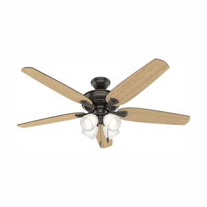 Hunter Channing 60 in. LED Indoor Brushed Nickel Ceiling Fan with Light ...
