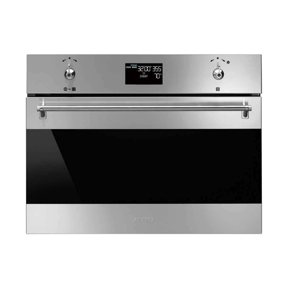 smeg Classic 24 in. Single Electric Wall Oven in Stainless Steel ...