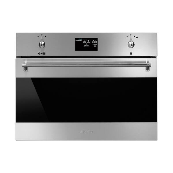 smeg Classic 24 in. Single Electric Wall Oven in Stainless Steel ...