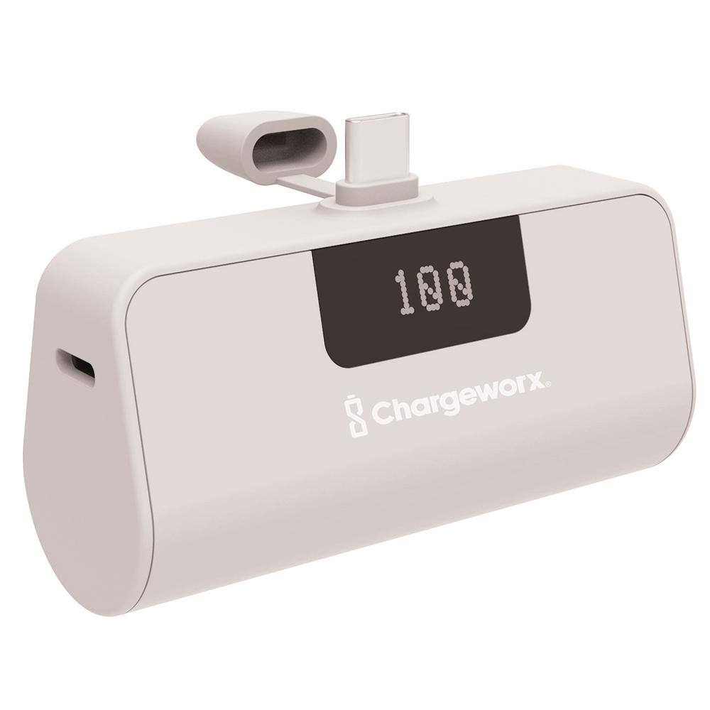 CHARGEWORX 5000MAH Power Bank USB-C Connector CX6896WH - The Home Depot