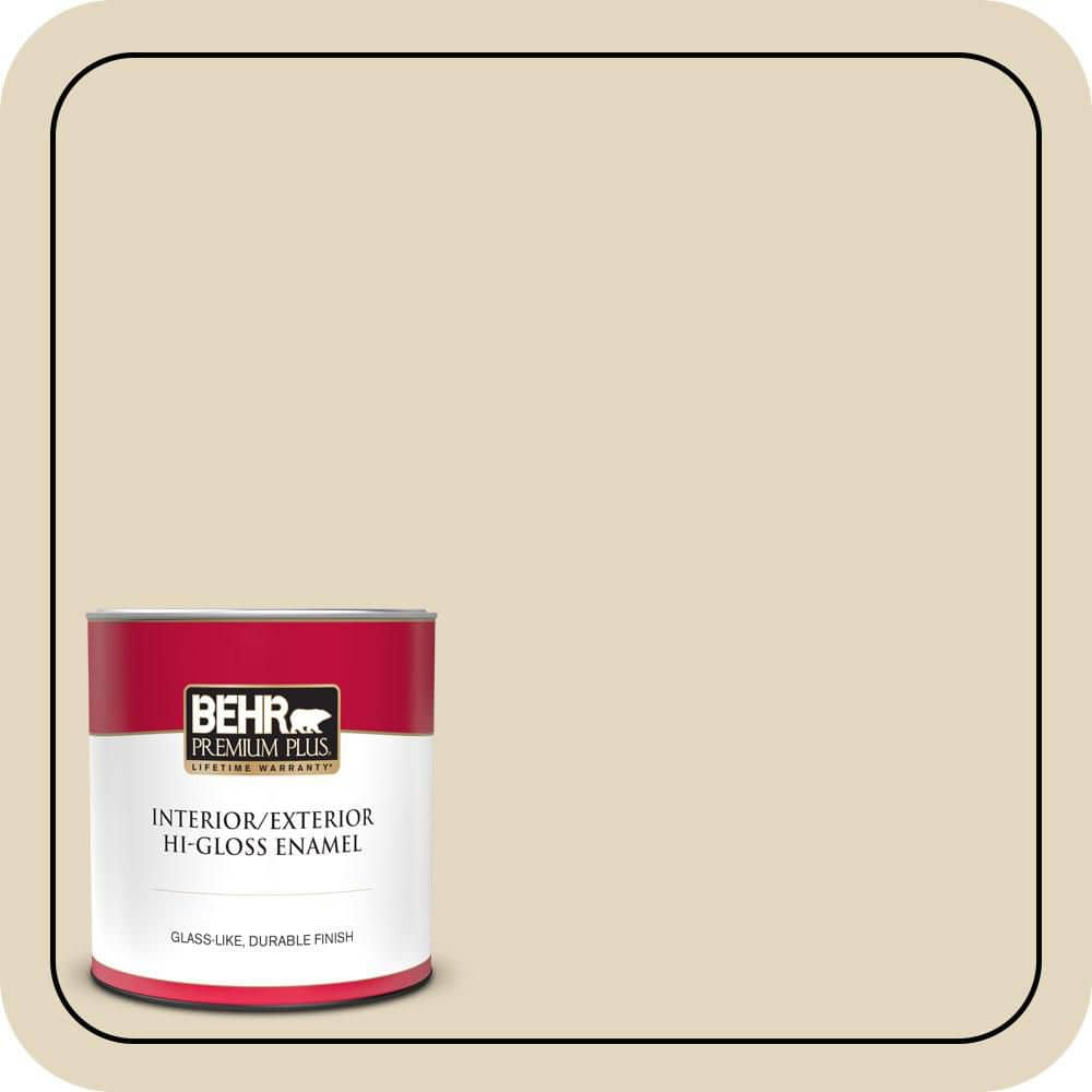 BEHR PREMIUM PLUS 1 qt. #S320-2 Pale Parsnip Hi-Gloss Enamel Interior ...