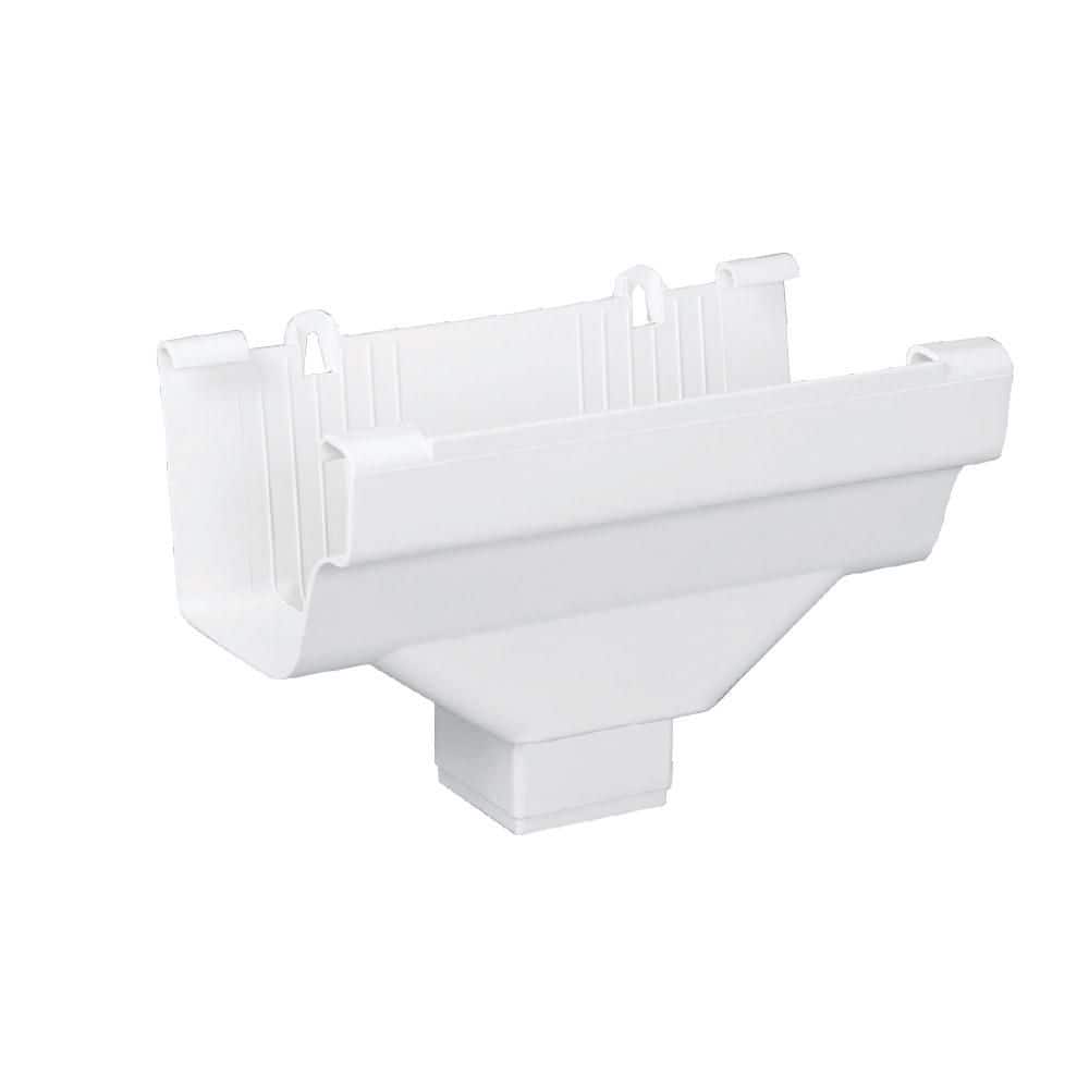 Amerimax Home Products 5 in. White Vinyl K-Style Gutter End with 2 in ...