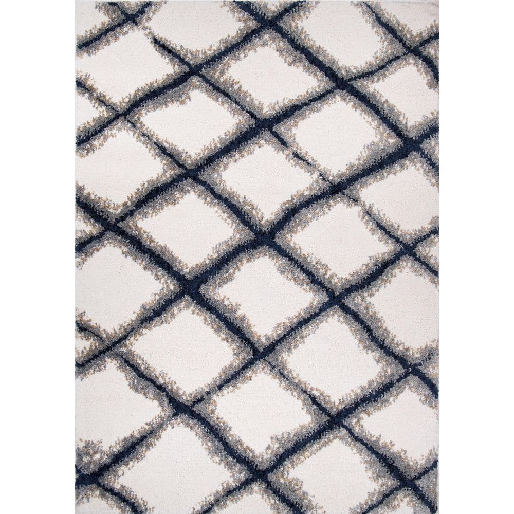 Orian Rugs Cotton Tail Line Trellis 5 ft. 3 in. x 7 ft. 6 in. Ivory ...