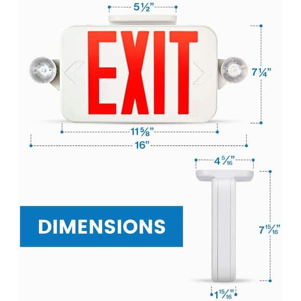 CIATA Rechargeable Integrated LED Emergency Exit Lights with Battery ...