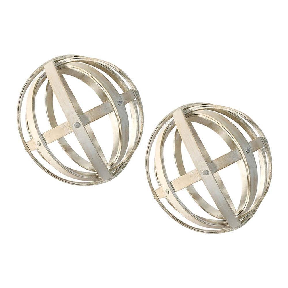 A & B Home Decorative Balls - Set of 2 - Cream K-43764 - The Home Depot