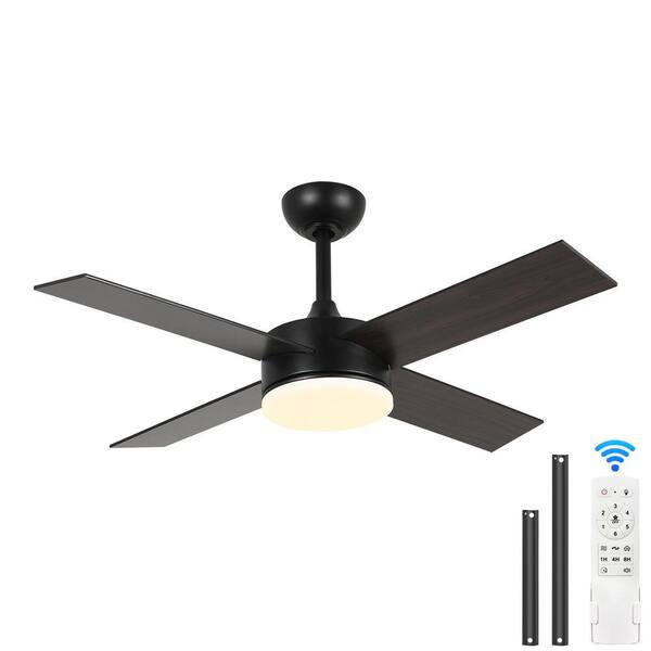 Reviews for Jushua 42 in. Black Indoor Ceiling Fan with Light Remote ...