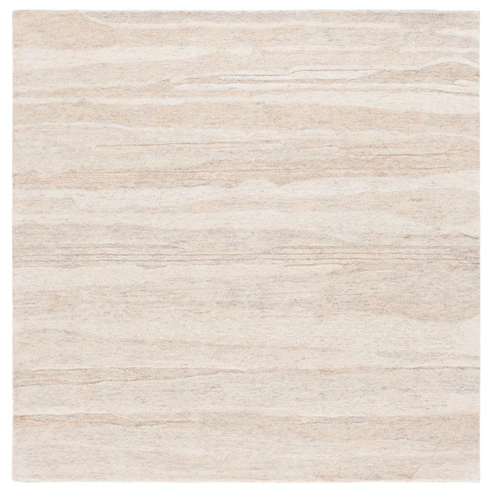 SAFAVIEH Ebony 6 ft. x 6 ft. Gray/Rust Abstract Striped Square Area Rug ...