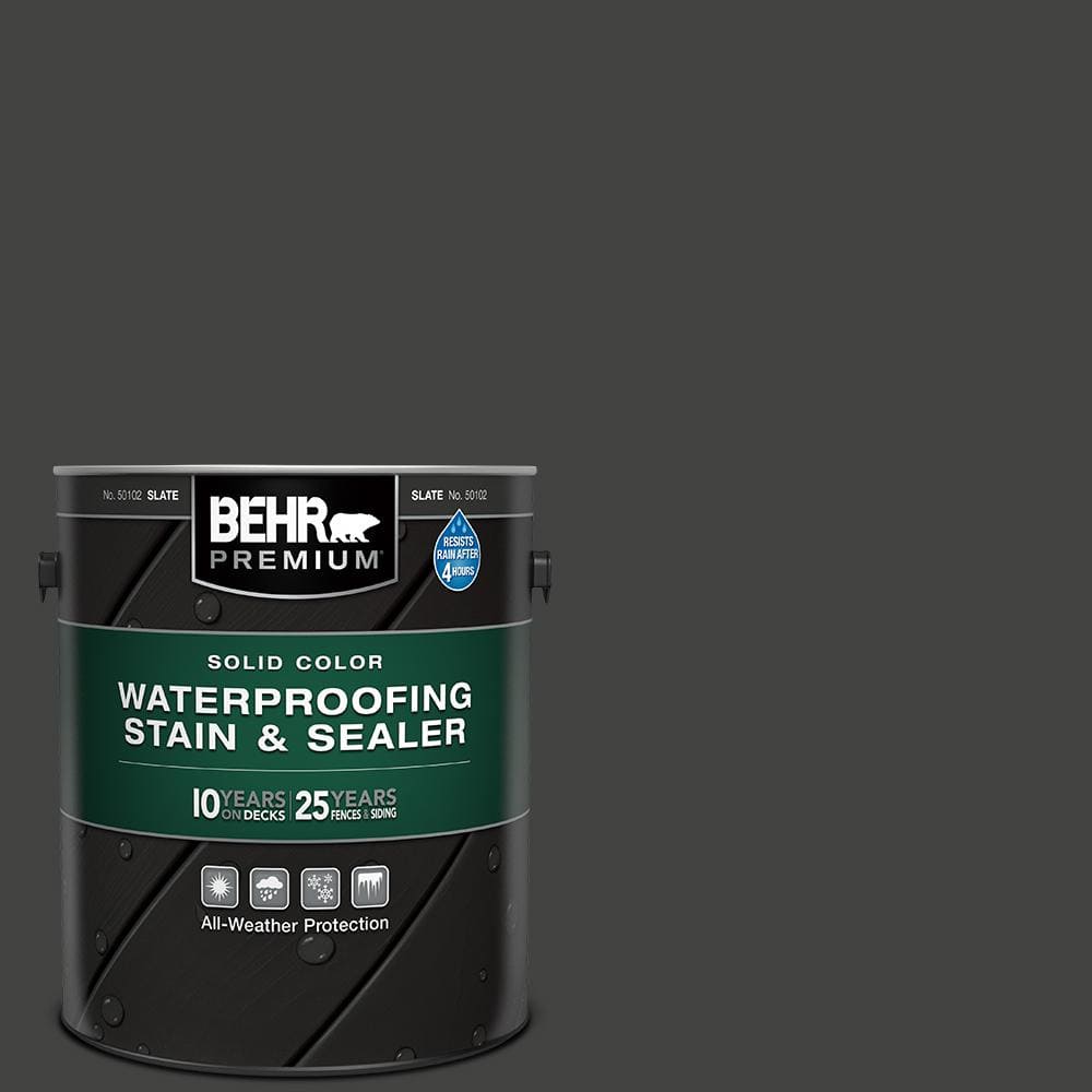 BEHR PREMIUM 1 gal. #SC-102 Slate Gray Solid Color Waterproofing ...