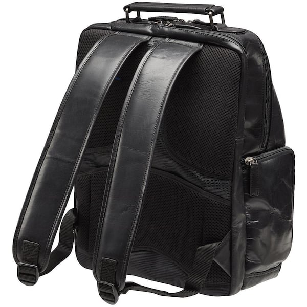 MANCINI Buffalo Collection 13 in. L x 7 in. D x 16 in. H Black Leather ...