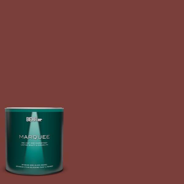 BEHR MARQUEE 1 qt. #PPU2-02 Red Pepper One-Coat Hide Semi-Gloss Enamel ...