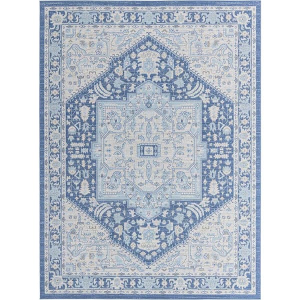 Unique Loom Whitney Milano French Blue 9 ft. x 12 ft. Area Rug 3154810 ...