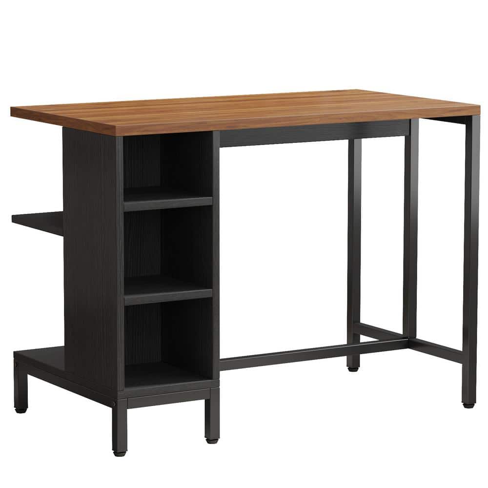 TRIBESIGNS WAY TO ORIGIN Alan Walnut Wood Grain Kitchen Island with 5 ...