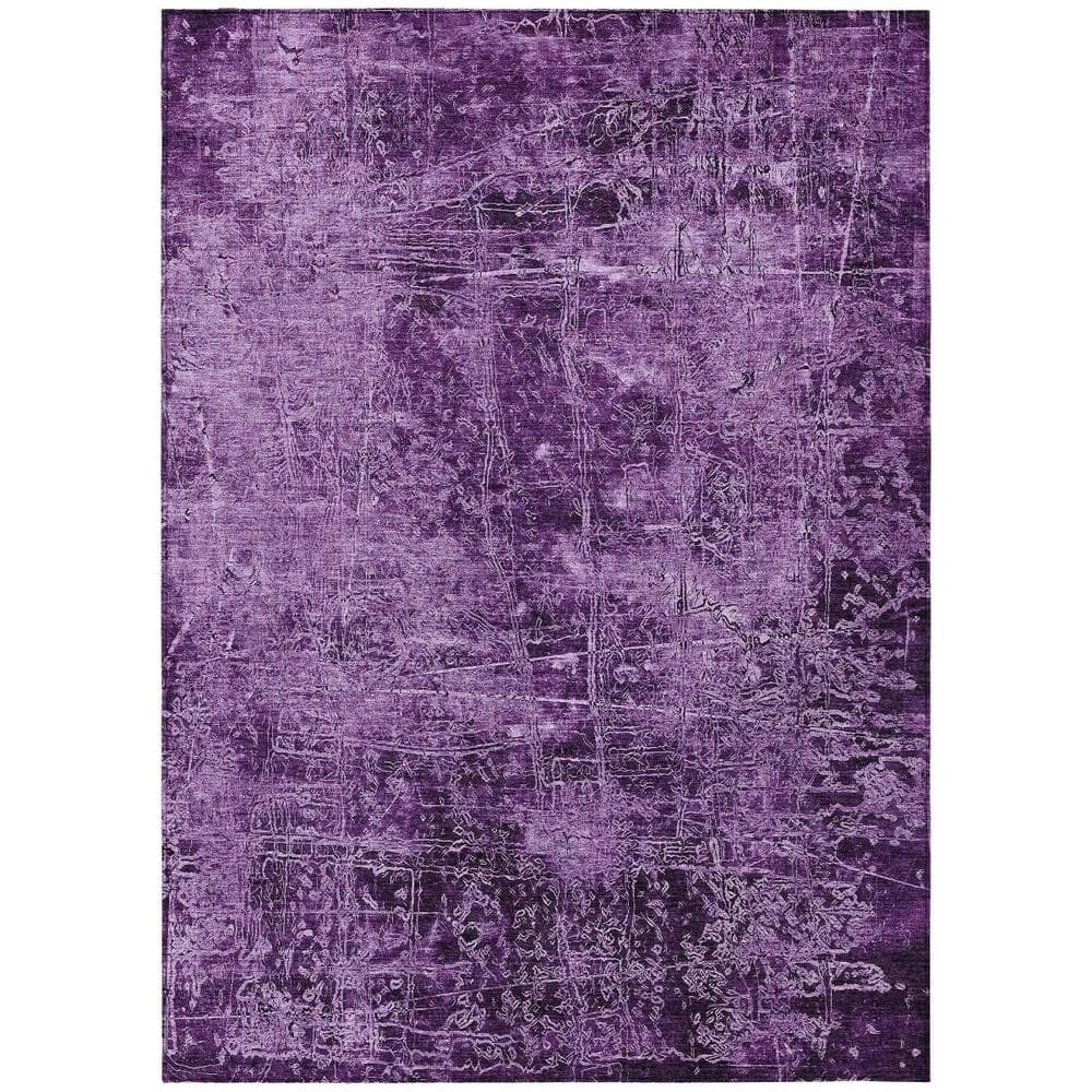 HomeRoots Purple 10 ft. x 14 ft. Woven Abstract Rectangle Indoor ...