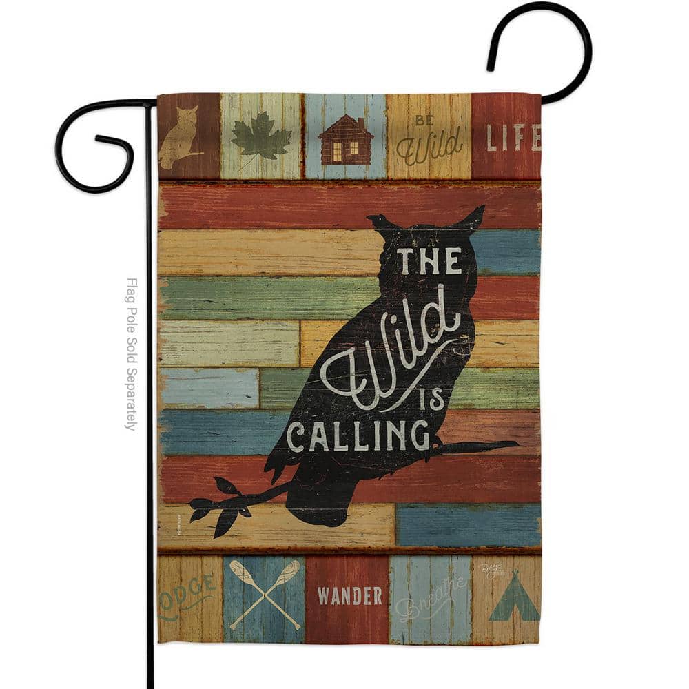 Breeze Decor 13 in. x 18.5 in. The Wild Is Calling Lodge Garden Flag 2 ...