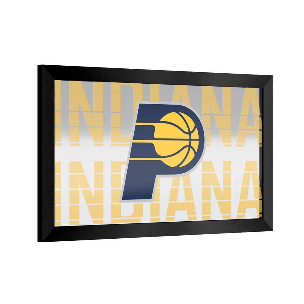Indiana Pacers City 26 in. W x 15 in. H Wood Black Framed Mirror ...