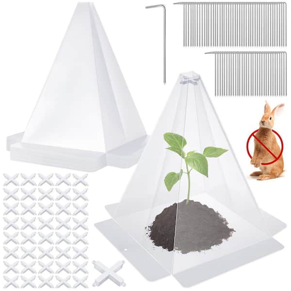 Transparent Plastic Garden Cloches Plant Protector with Pegs, Frost and ...