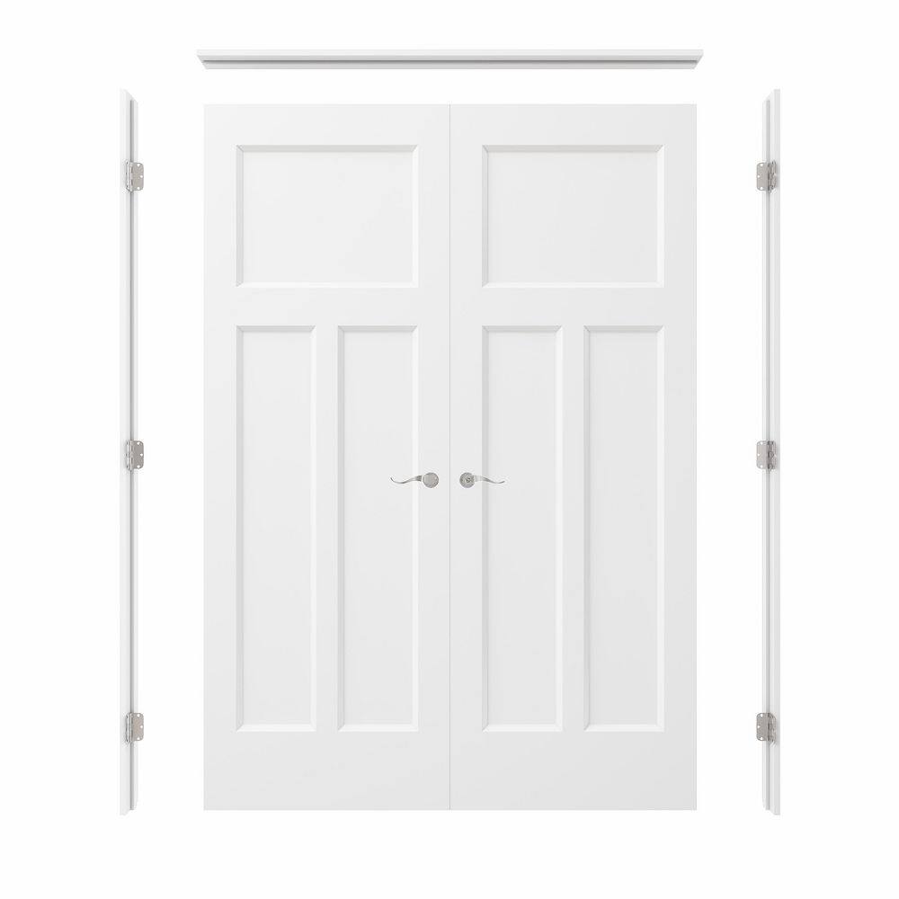 ARK DESIGN 56 in. x 80 in. 3-Panel T Shape Universal-Handed Painted ...