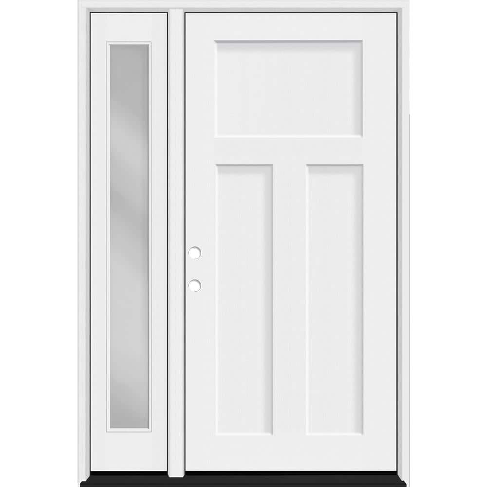 Steves & Sons Legacy 53 in. x 80 in. 3 Panel Craftsman RHIS Unfinished ...