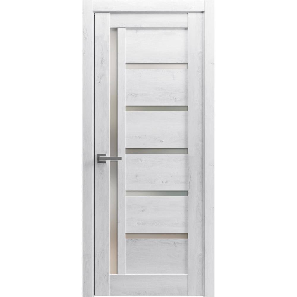 Sartodoors 4088 30 in. x 84 in. Right-Hand/Inswing Solid Frosted Glass ...