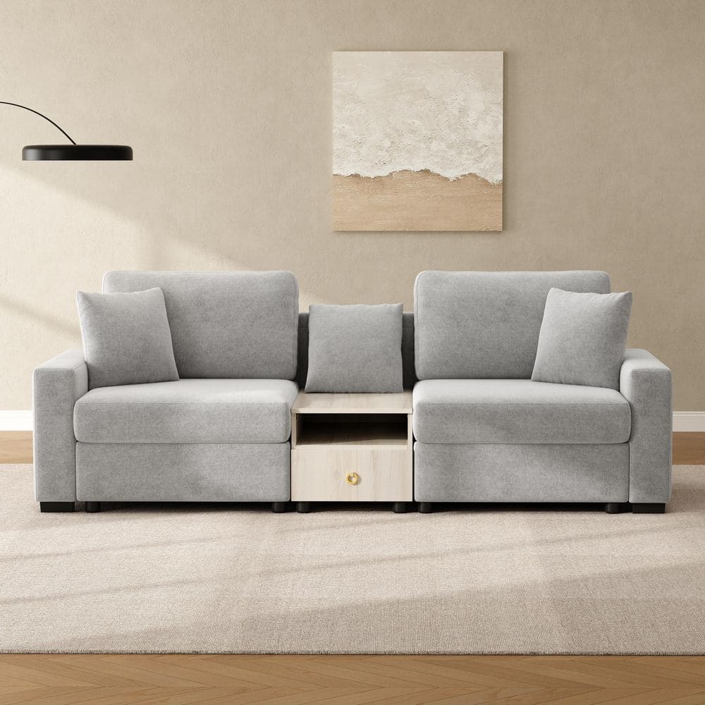 CHRISTOPHER KNIGHT HOME Cevano Modern 95.7 in. Chenille Upholstered 2 ...