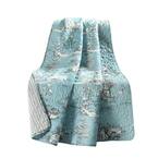 French Country Toile Blue/White Reversible Cotton Throw Blanket ...