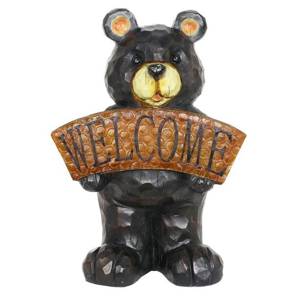 Exhart Solar Welcome Sign Bear Statue 18415-RS
