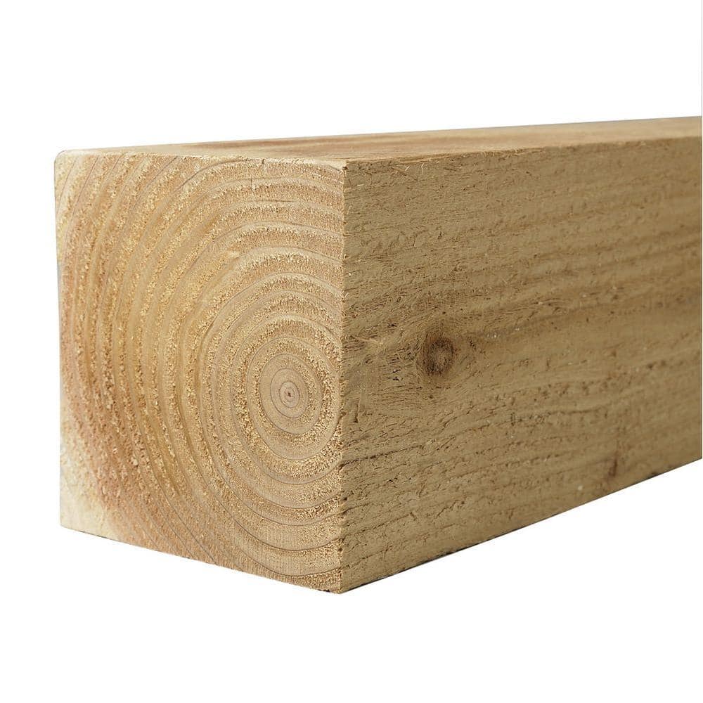 Rough Western Red Cedar Lumber (Common: 4 in. x 4 in. x 8 ft; Actual: 3 ...