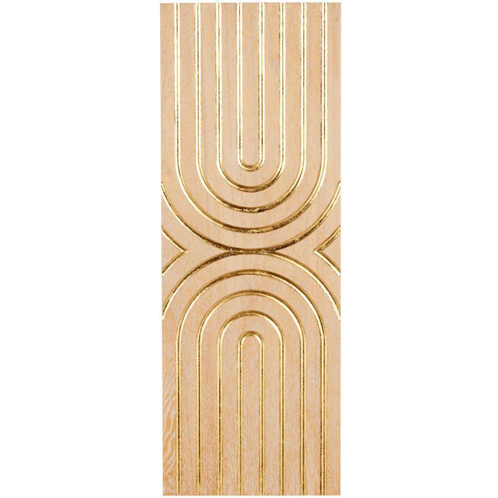 Litton Lane Wood Light Brown Panel Geometric Wall Art Decor with ...