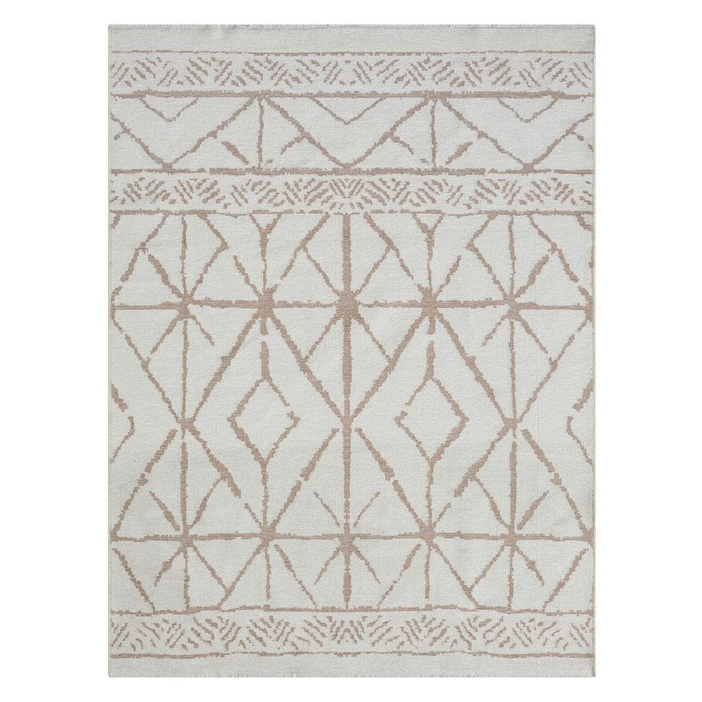 VCNY Home Diamond Neutral 5 ft. x 7 ft. Bohemian Geometric Polyblend ...