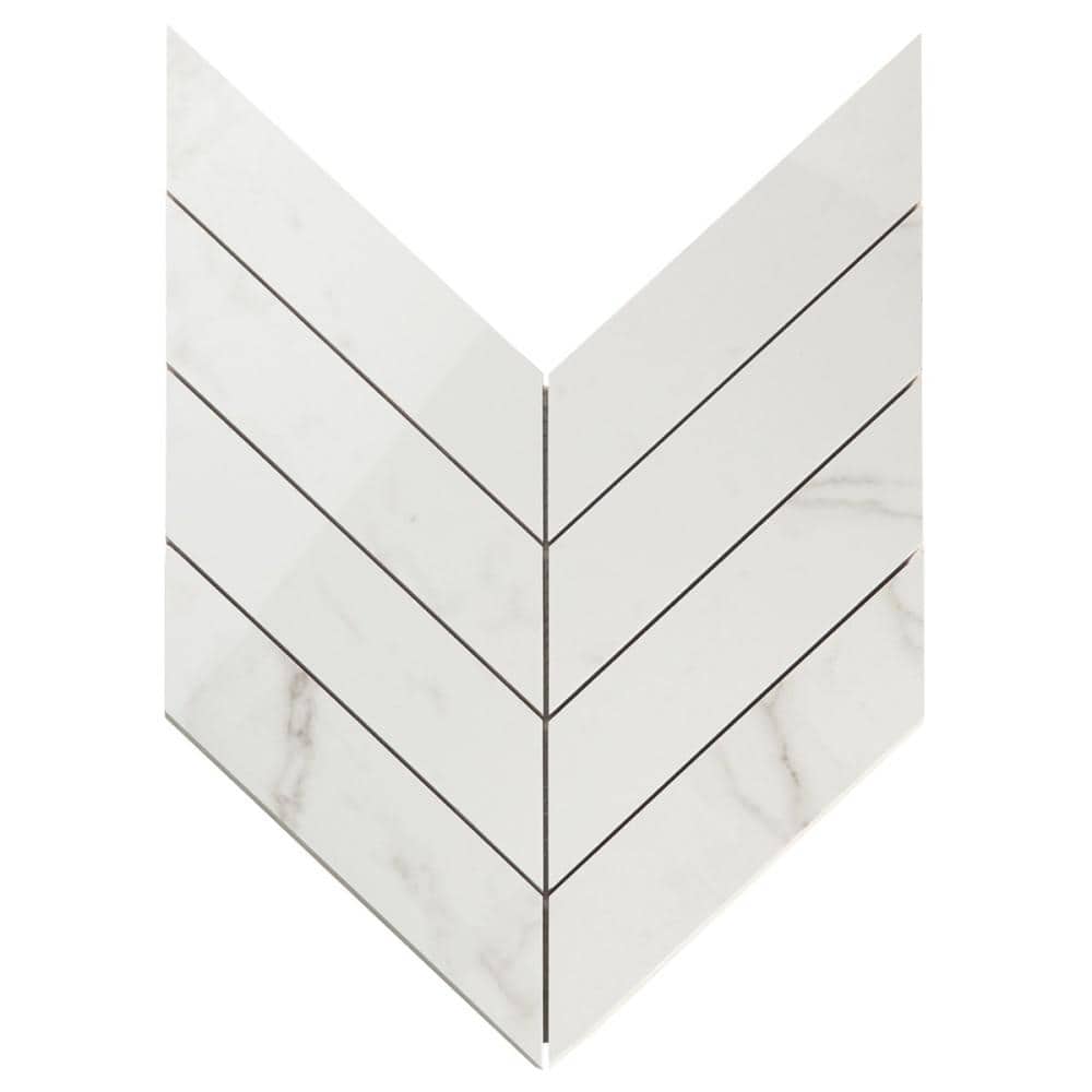 Ivy Hill Tile Saroshi Statuario Venato 4 in. x 0.33 in. Polished ...