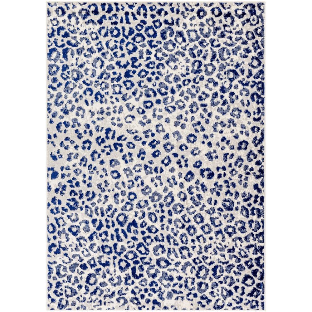 Livabliss Kendall Blue/Gray Animal Print 5 ft. x 7 ft. Indoor Area Rug ...