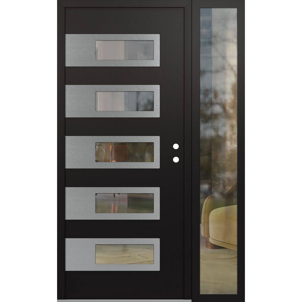 Tessari Doors D3 52 in. x 80 in. Silver P Left-Hand/Inswing Clear Glass ...