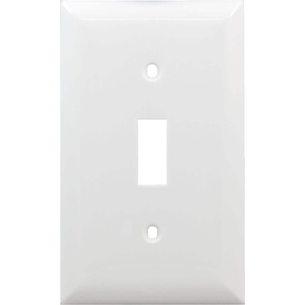 GE 1 Toggle Switch Nylon Wall Plate - White 58849 - The Home Depot