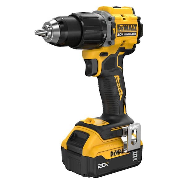 DEWALT ATOMIC 20V Lithium-Ion Cordless 1/2 in. Hammer Drill Kit with 5. ...