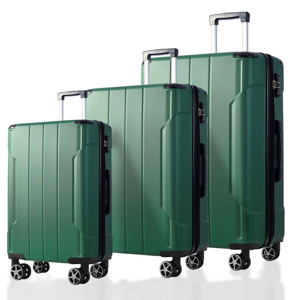3-Piece ABS Hardside Lightweight Luggage Set Travel Suitcases Set in ...
