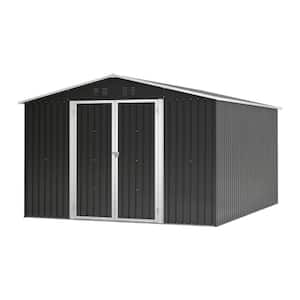 AirWire 10 ft. W x 14 ft. D Outdoor Storage Metal Shed with Updated ...