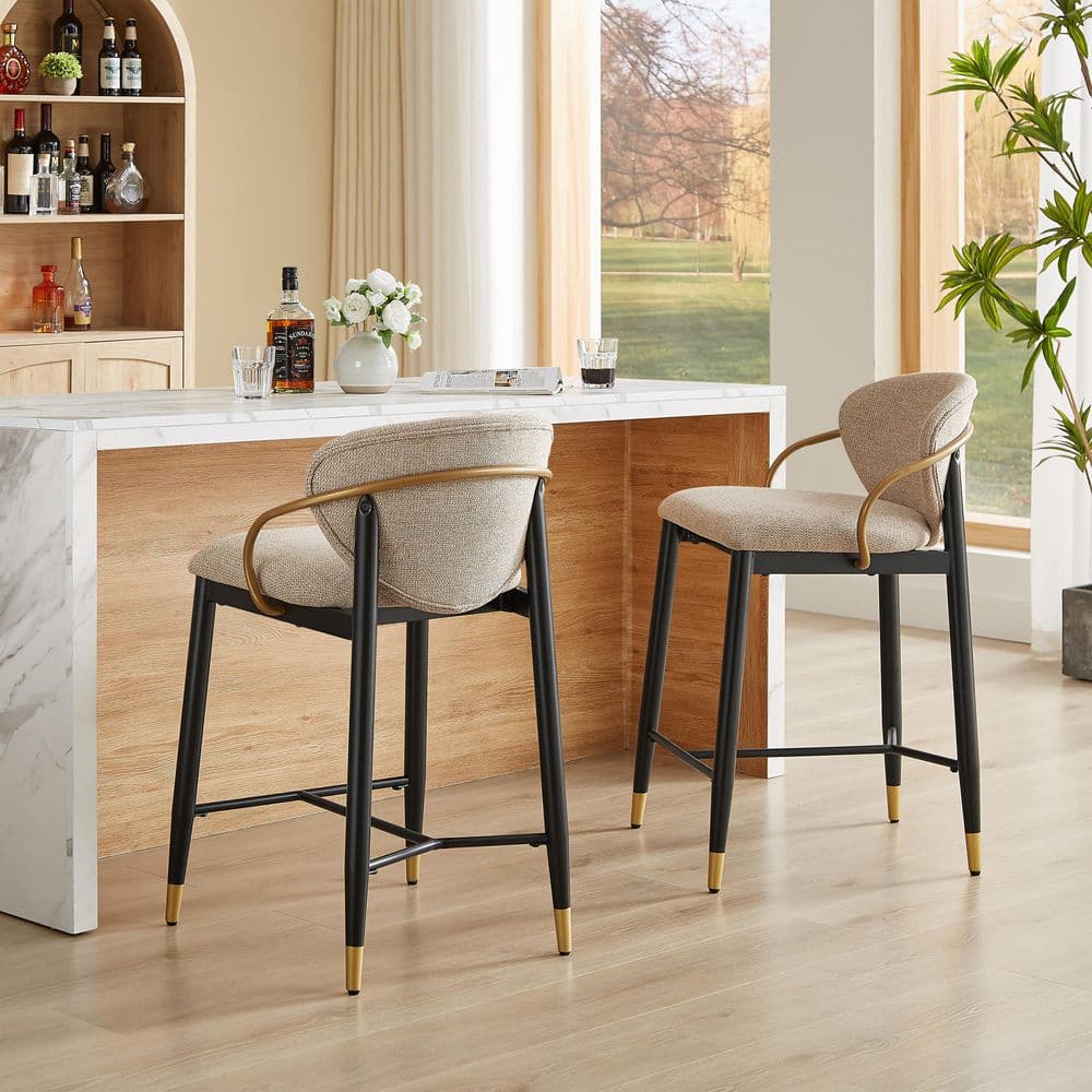 CHRISTOPHER KNIGHT HOME Evan 34.25 in. H Light Brown+Black Fabric ...