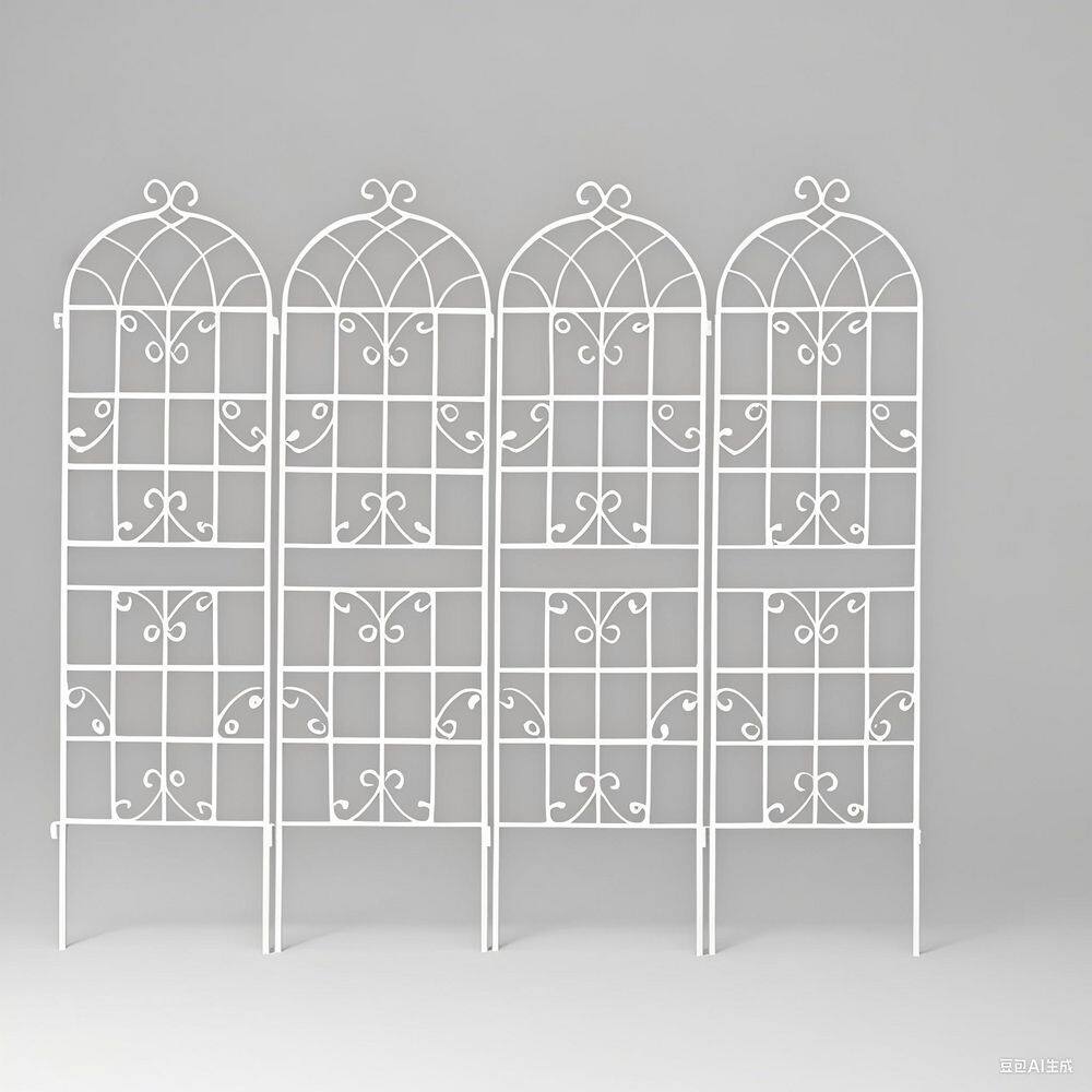 71 in. Metal Garden Trellis 4-Pack Rustproof White Trellis for Climbing ...