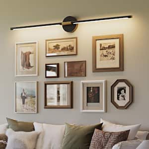 Morauroral 24 in. Modern Gold Battery Operated Wall Sconce (Set of 2 ...