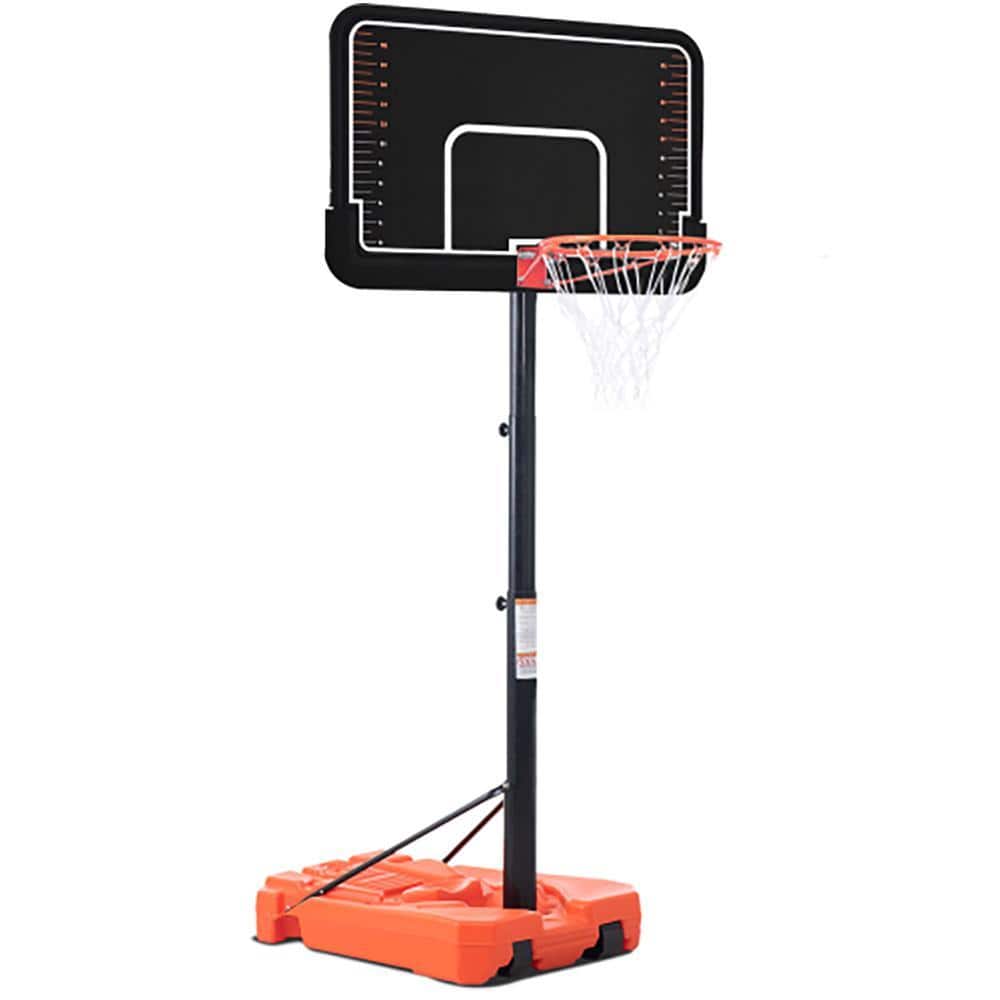 Deliesn 6.6 ft.-10 ft. Black Metal Portable Basketball Hoop & Goal with ...