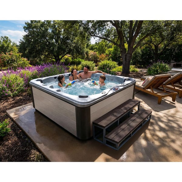 American Spas 6-Person 100-Jet 240-Volt Premium Acrylic Lounger Spa ...