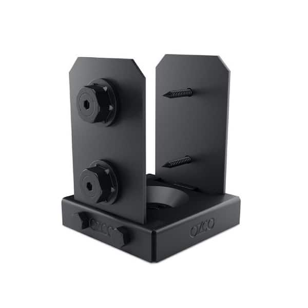 4 in. x 4 in. Ironwood Lite Galvanized Black Powder Coated Steel Post ...