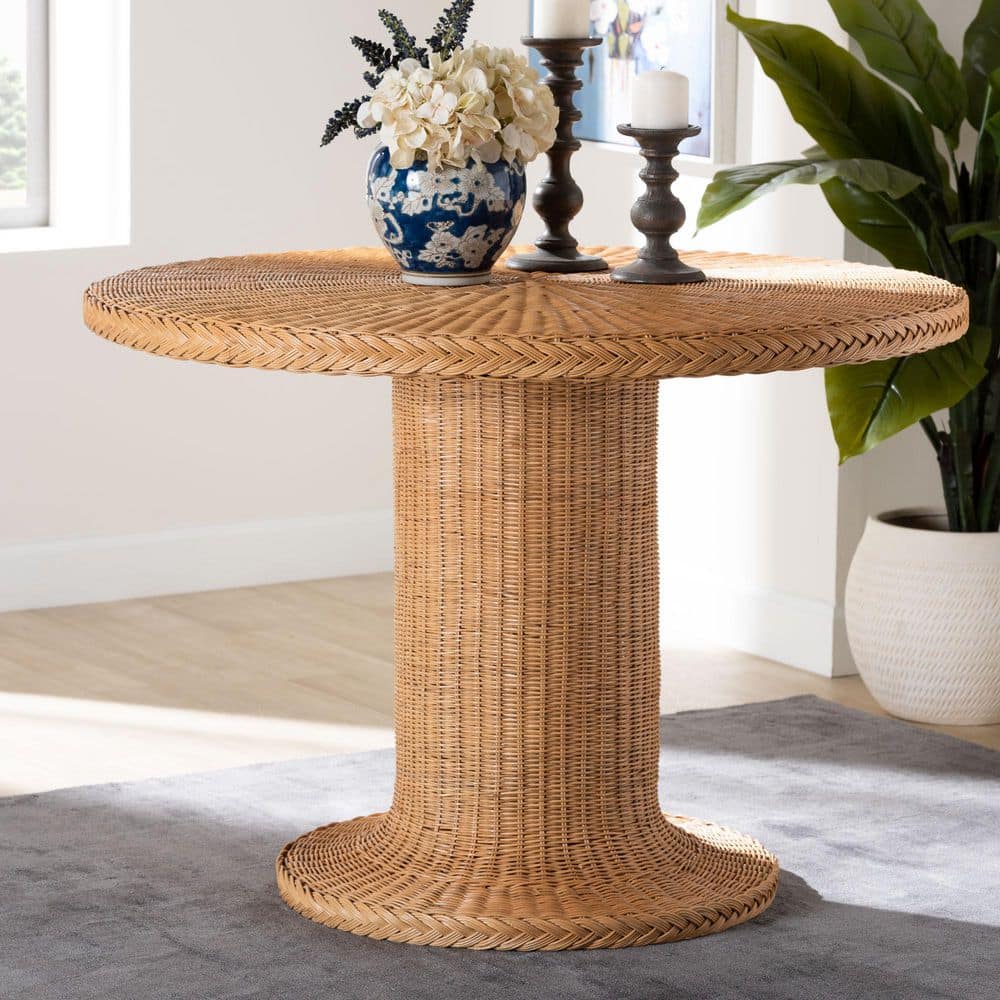 Reviews for bali & pari Farrow Light Honey Rattan Wicker Pedestal ...