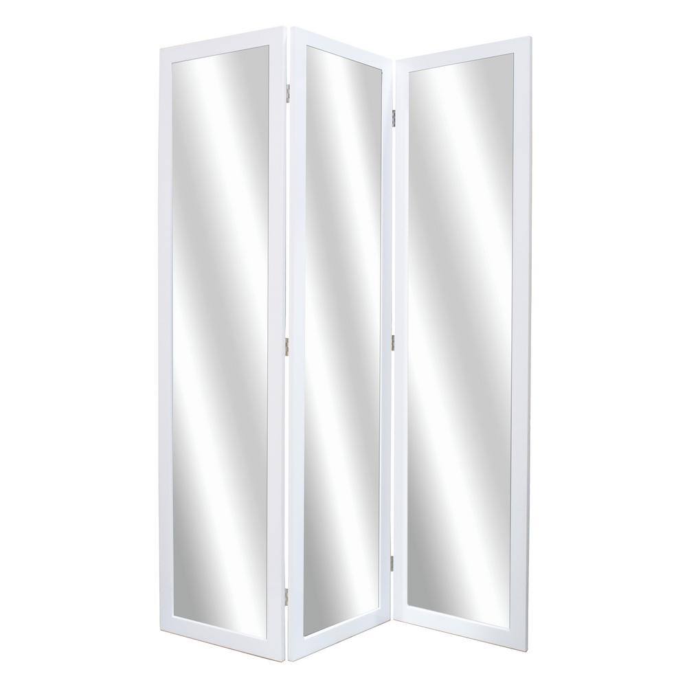 MIRRIOR 5.5 ft. White 3-Panel Room Divider SG-202 - The Home Depot