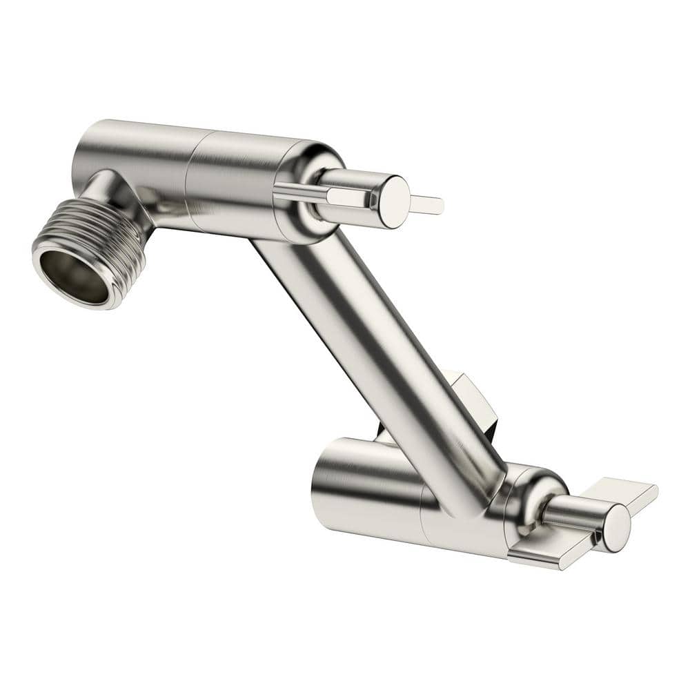 LORDEAR 4.23 in. L Adjustable Rain Shower Extension Arm in Brushed ...